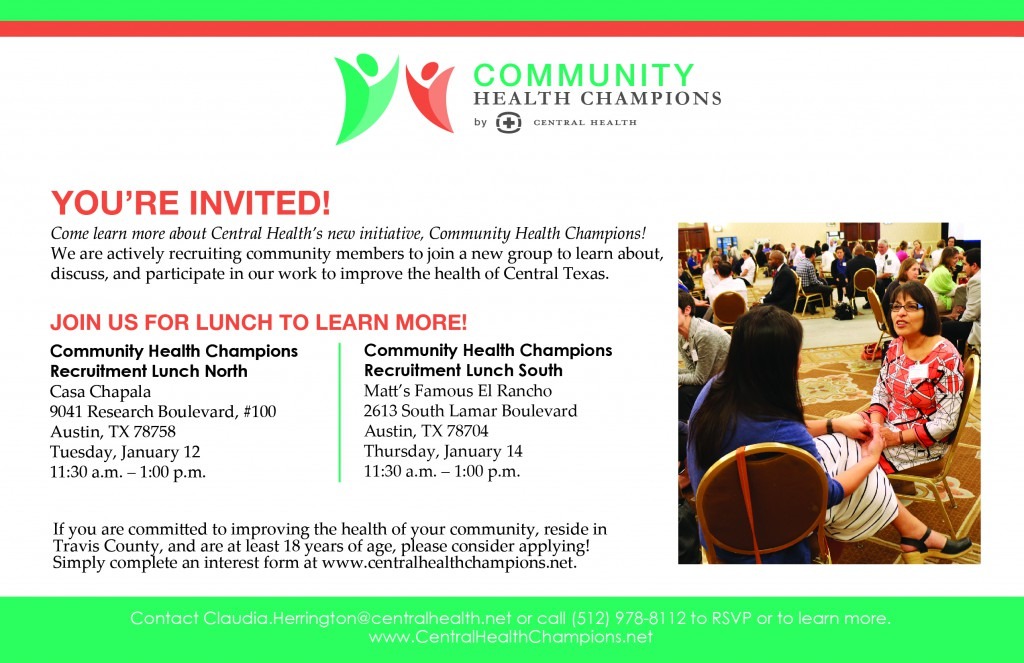 Flyer_Community Health Champions Flyer English - Color - Central Health